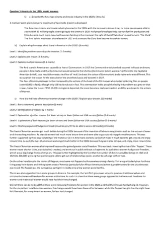 Question 5 America in the 1920s model answers | DOCX