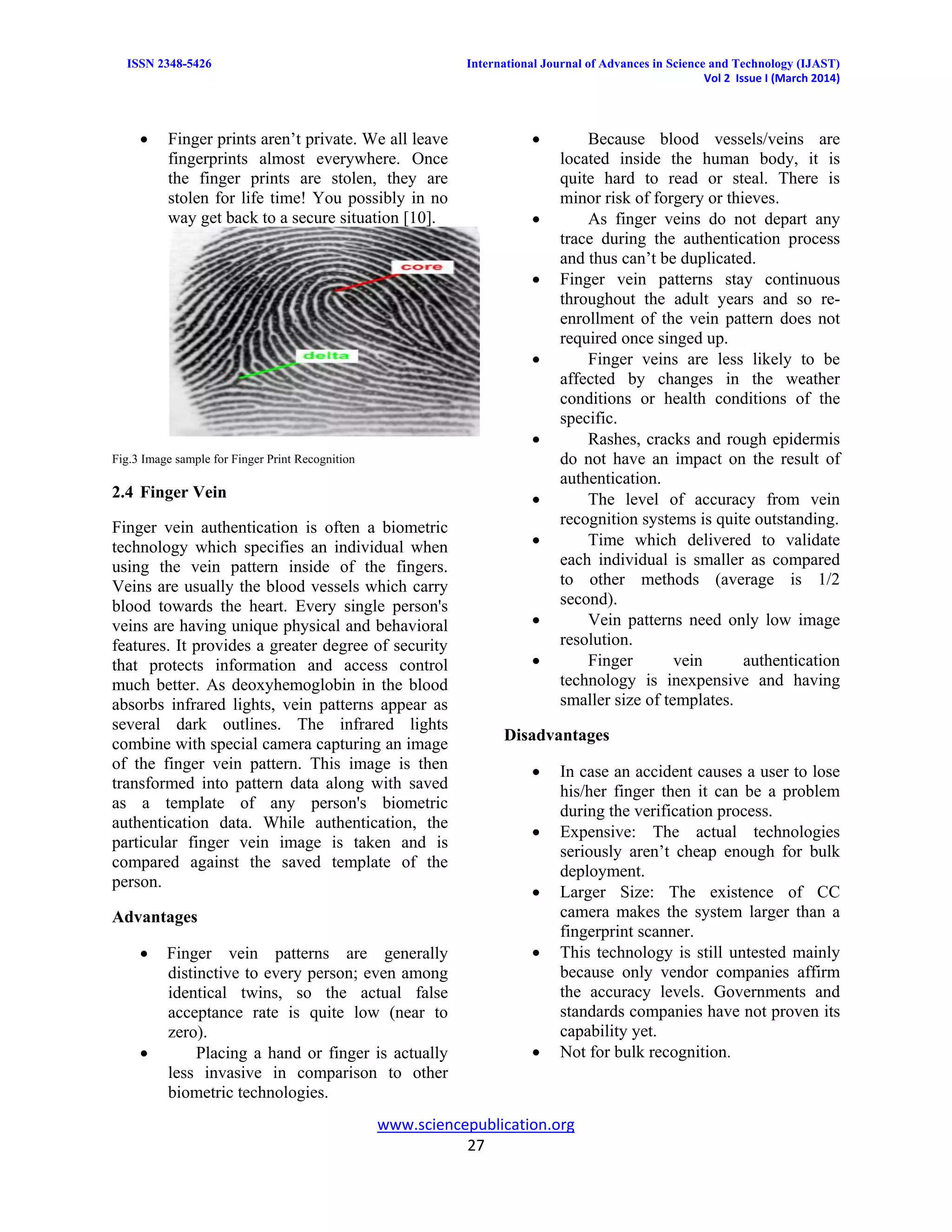 Comparison of various Biometric methods | PDF