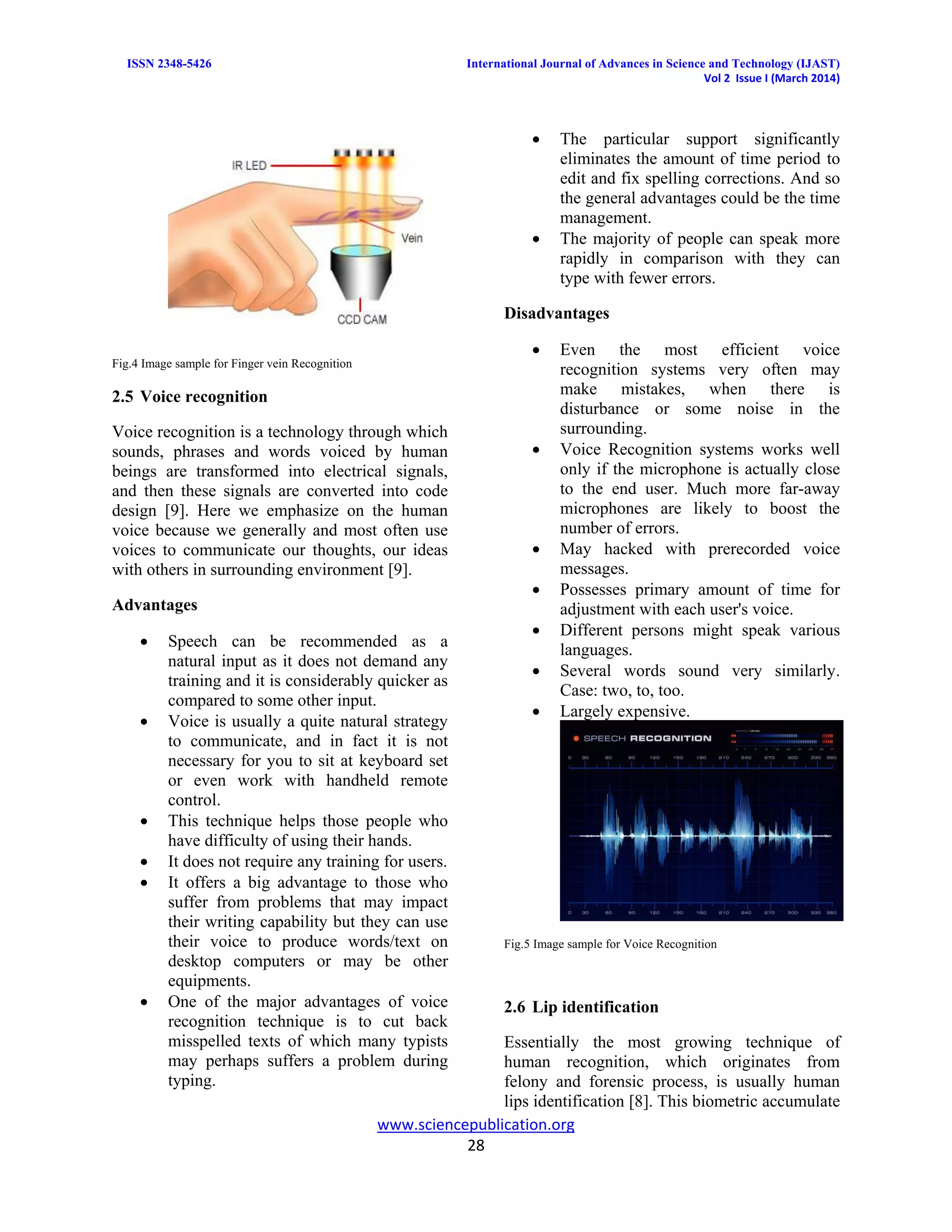 Comparison of various Biometric methods | PDF