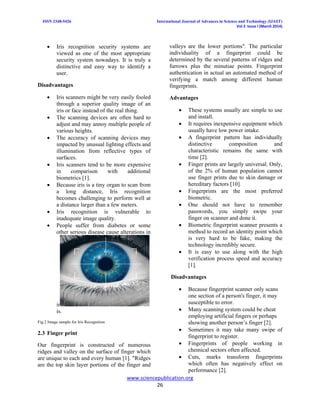 Comparison of various Biometric methods | PDF