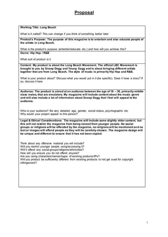 4. formal proposal (jrw) visual | DOCX | Hip Hop Music | Music