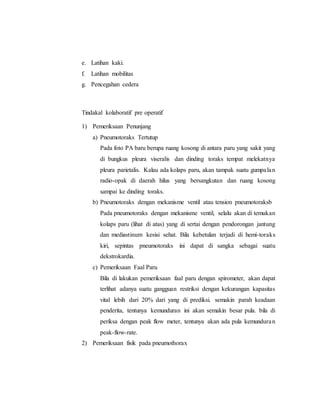 Tindakan Kolaborasi pada Pneumotoraks | DOCX