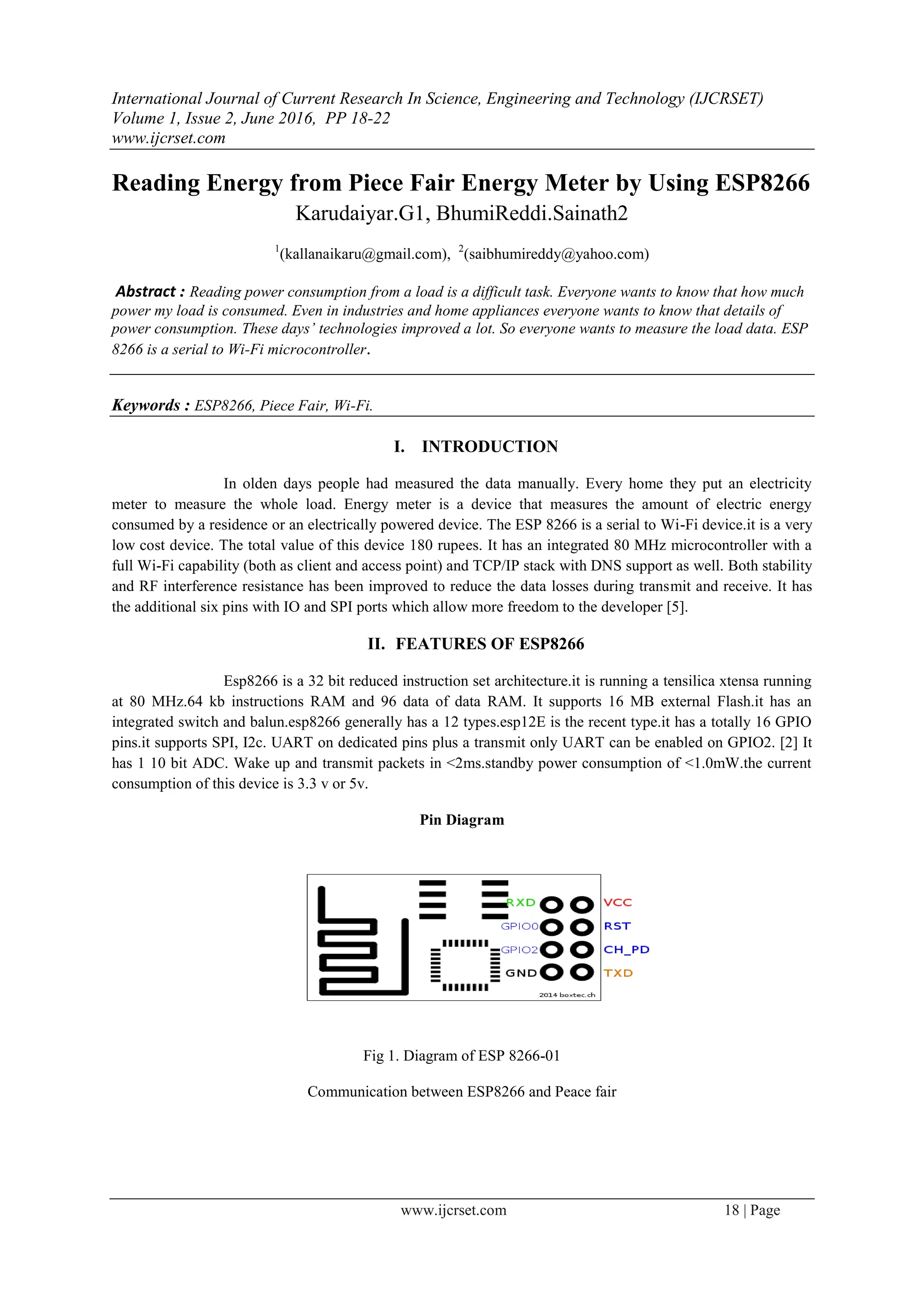 4. reading energy from piece fair energy meter by using esp8266 | PDF