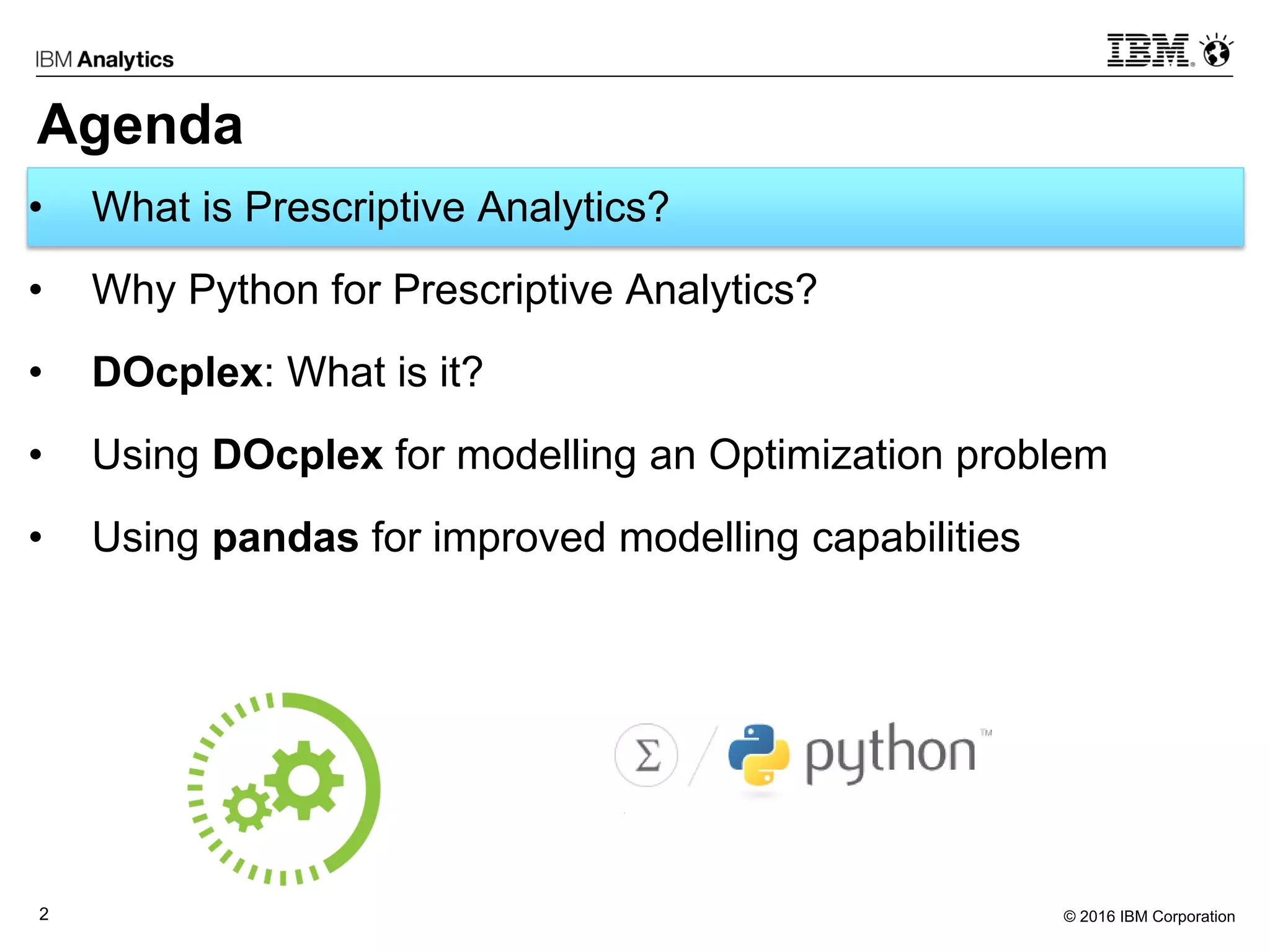 Prespective analytics with DOcplex and pandas | PDF | Web Development ...