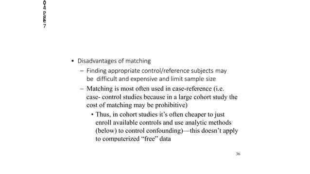 4.3.1. controlling confounding matching | PPTX | Medical Health