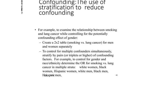 4.3.2. controlling confounding stratification | PPTX | Lung and ...