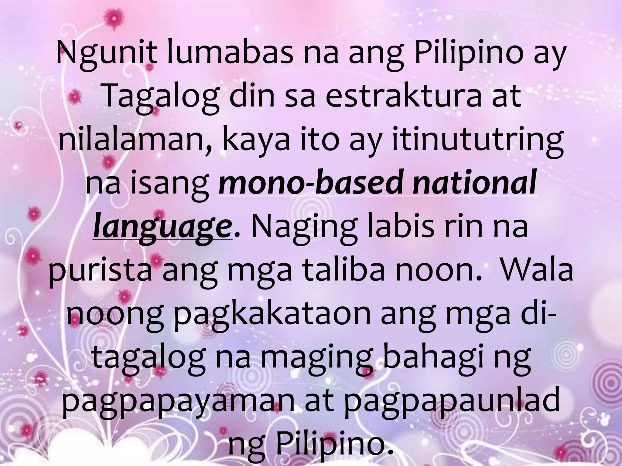 Ang Filipino Bilang Wikang Pambansa | PPTX