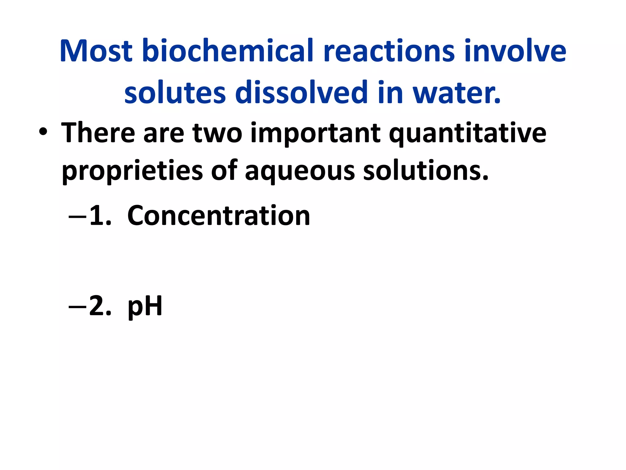 Properties of water and aqueous solutions | PPTX