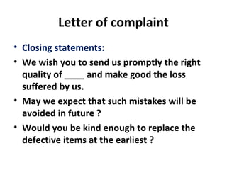 4. letter of complaint | PPT