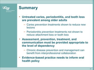 Prevention of tooth loss and dental pain for reducing the global burden ...