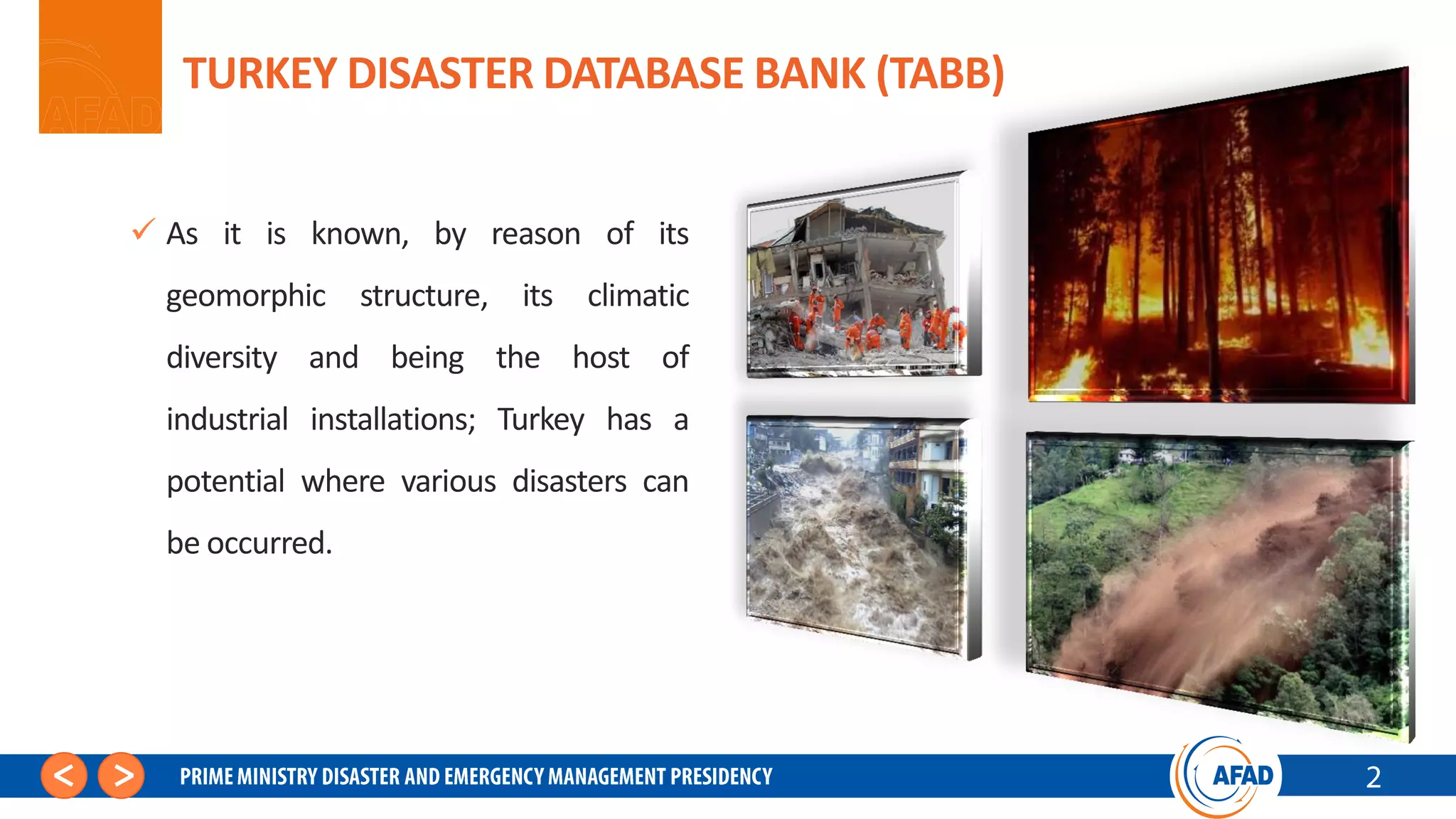 AFAD Turkey Disaster Database (TABB), Muhammet Maruf Yaman | PPT AFAD Turkey Disaster Database (TABB), Muhammet Maruf Yaman | PPT