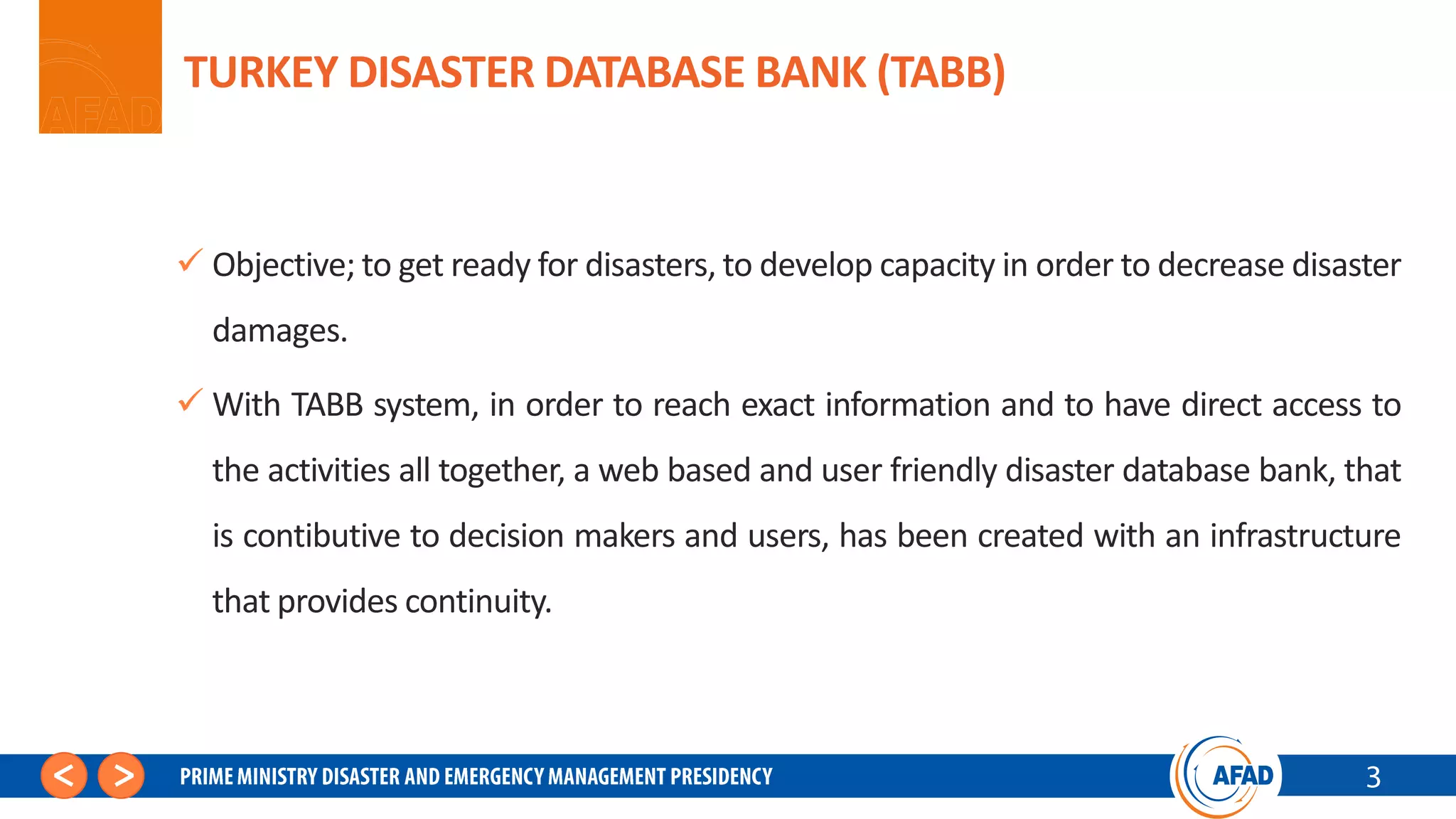 AFAD Turkey Disaster Database (TABB), Muhammet Maruf Yaman | PPT AFAD Turkey Disaster Database (TABB), Muhammet Maruf Yaman | PPT