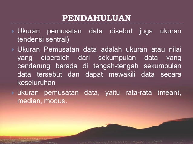 ukuran pemusatan data | PPTX