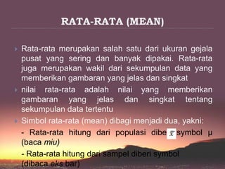 ukuran pemusatan data | PPTX