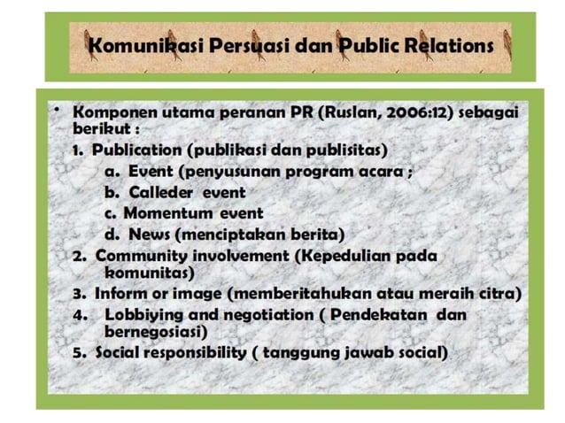 Perencanaan Kerja Public Relation (PR)_Materi Pelatihan Effective ...
