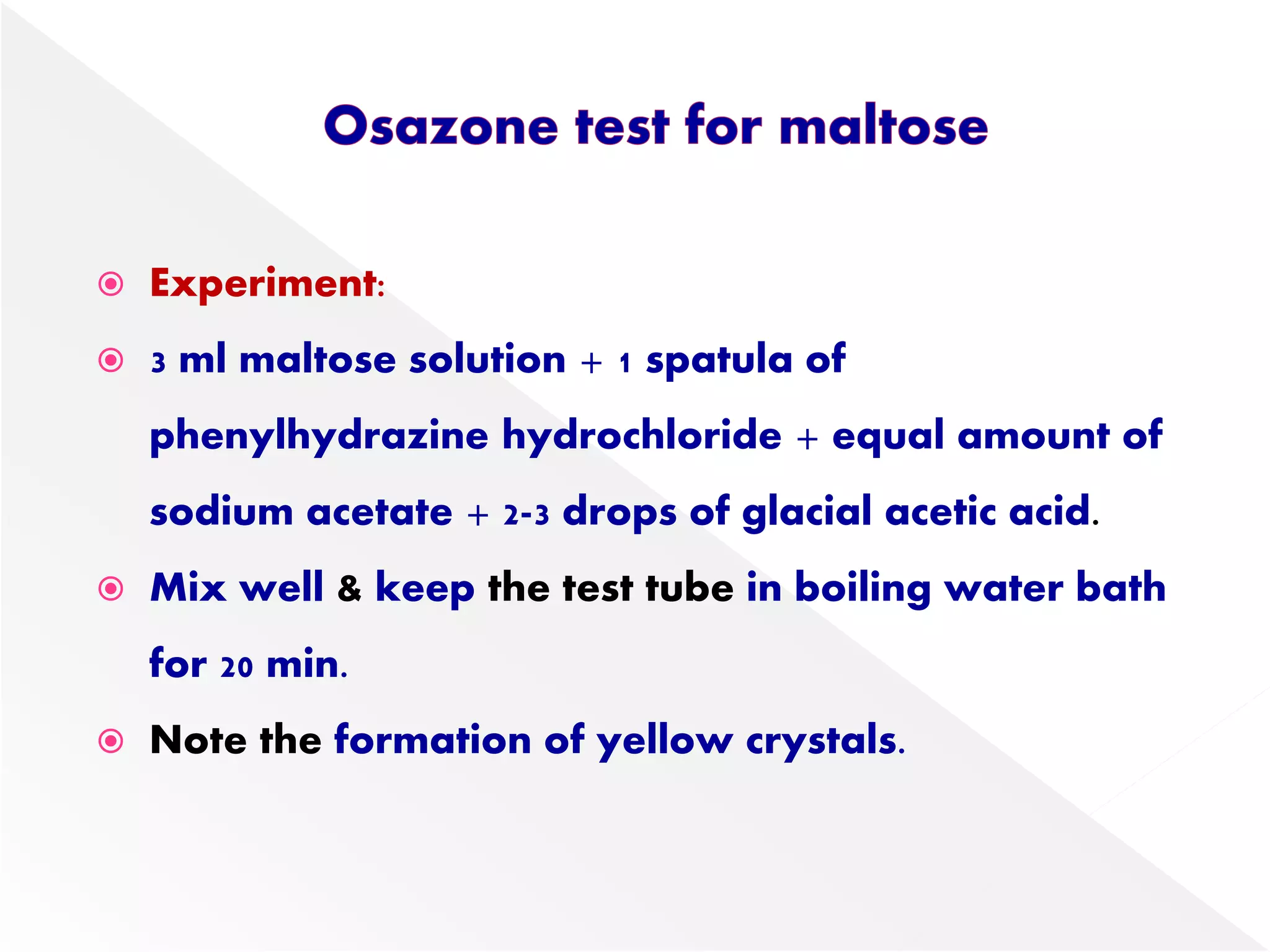 Reactions of lactose & maltose | PPTX