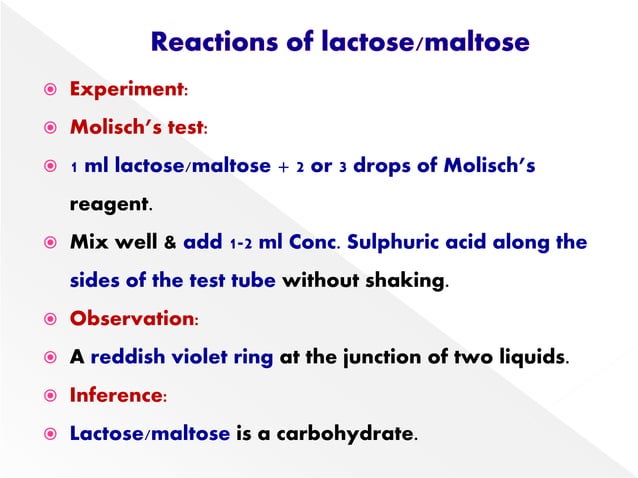 Reactions of lactose & maltose | PPTX