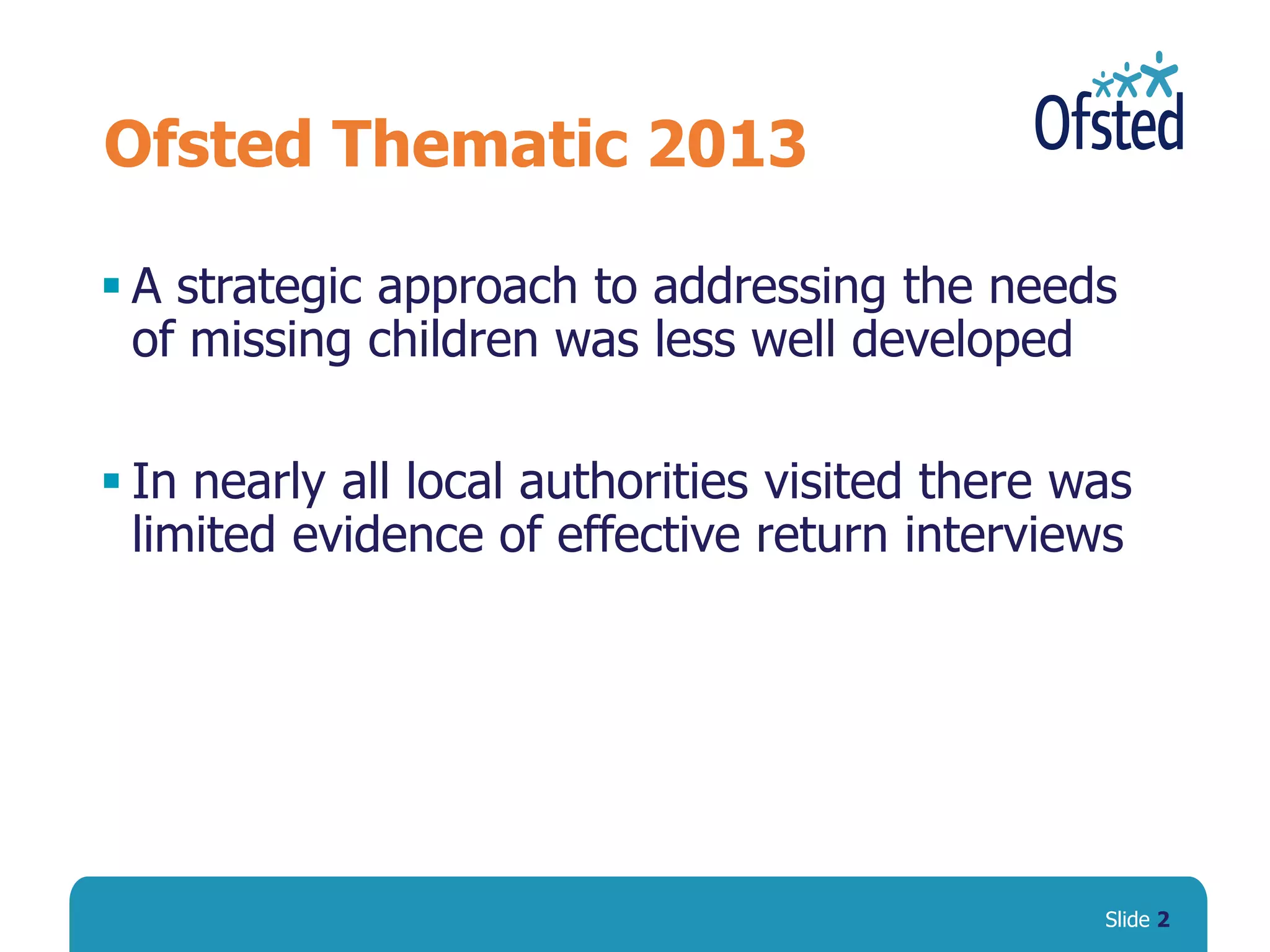 Learning from inspections: Return Home Interviews | PPT