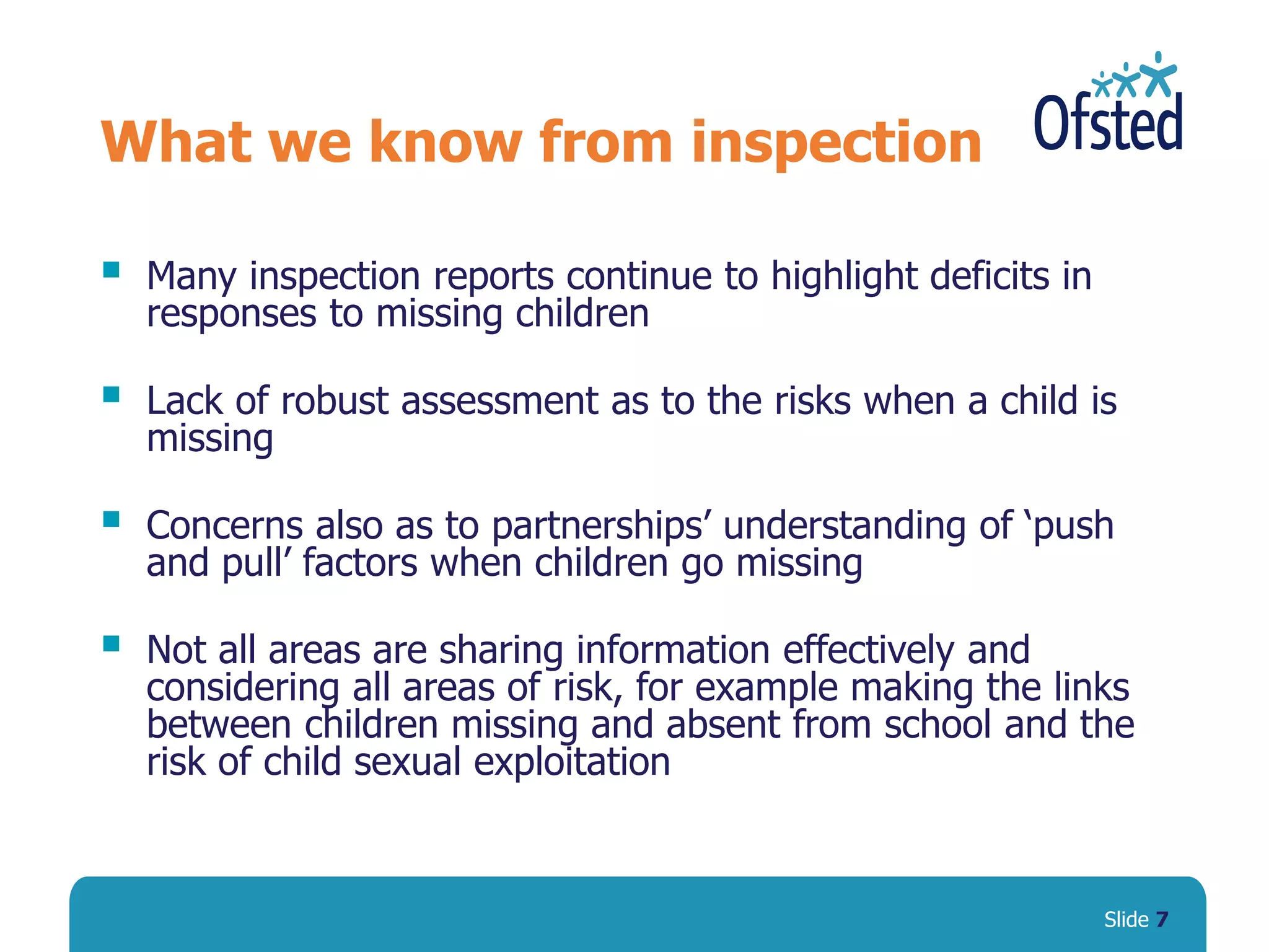 Learning from inspections: Return Home Interviews | PPT