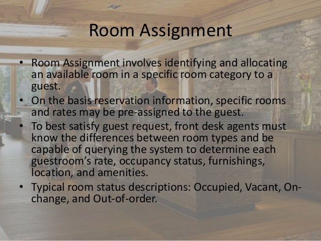 Room & Rate Assignment
