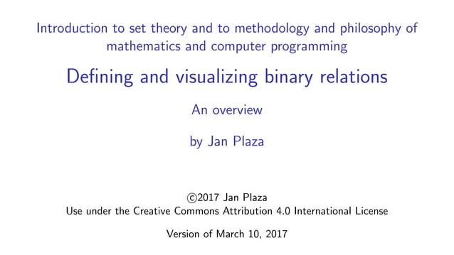 4.1 Defining and visualizing binary relations | PDF