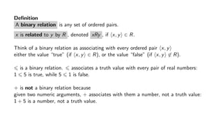 4.1 Defining and visualizing binary relations | PDF
