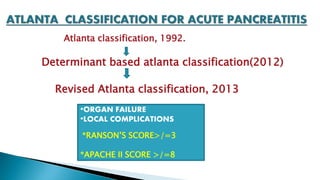 SCORING AND RISK STRATIFICATION OF ACUTE PANCREATITIS | PPT