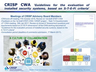 Policy and Standardisation perspective - CRISP Final Conference | PPTX