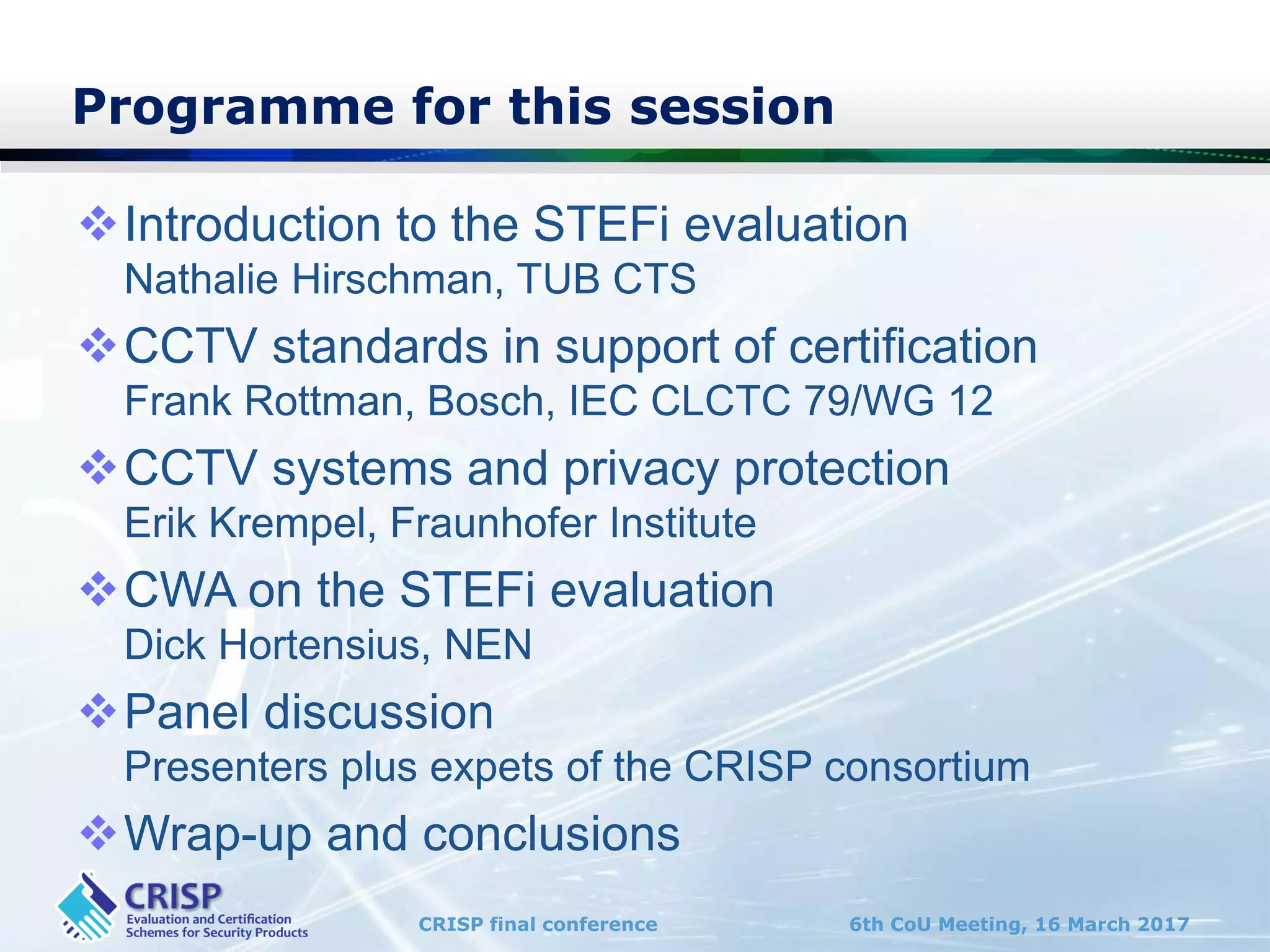Introduction to the CWA process - CRISP Final Conference | PDF