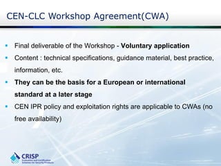Introduction to the CWA process - CRISP Final Conference | PDF