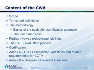 Introduction to the CWA process - CRISP Final Conference | PDF