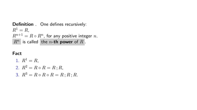 4.7 Powers of binary relations | PPT
