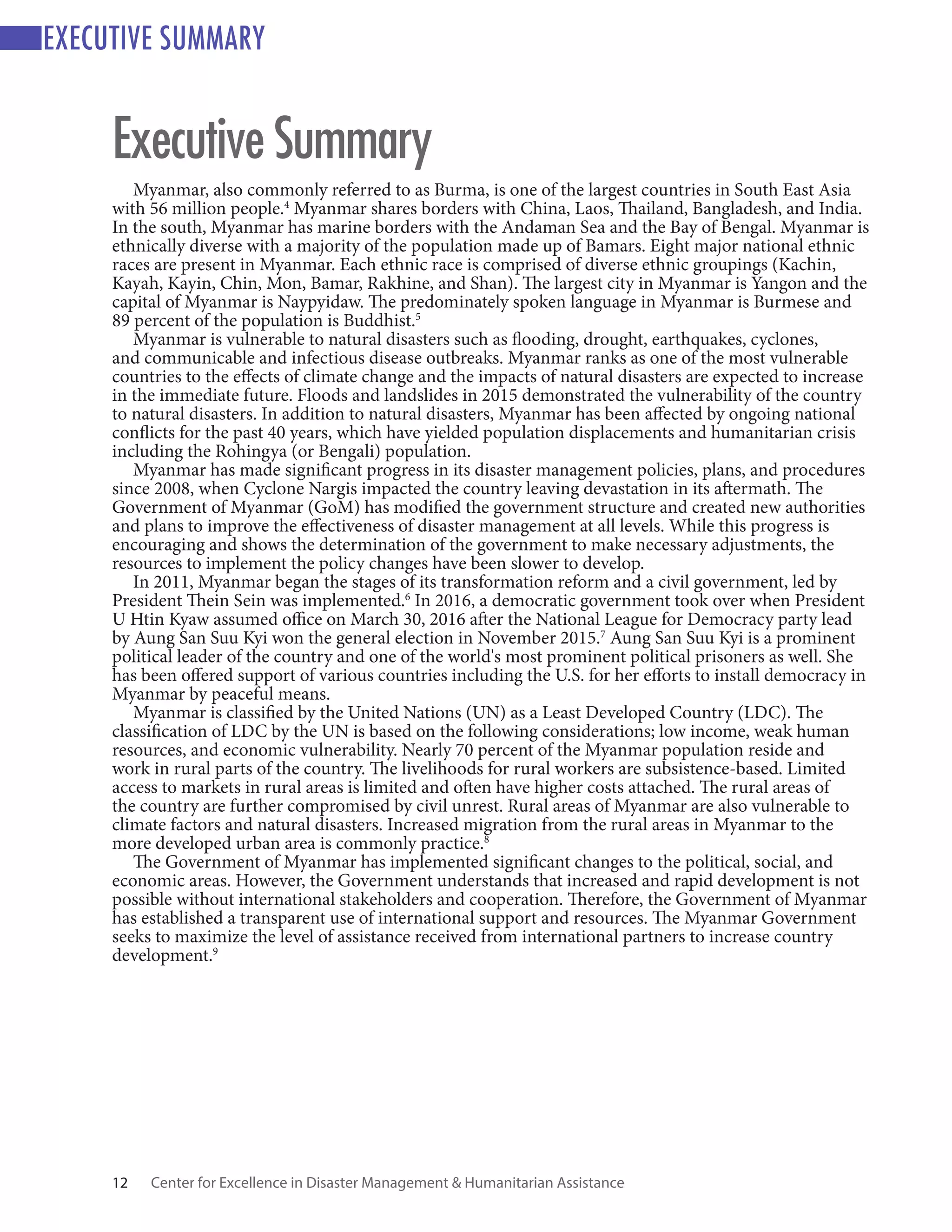 Myanmar disaster management reference handbook | PDF