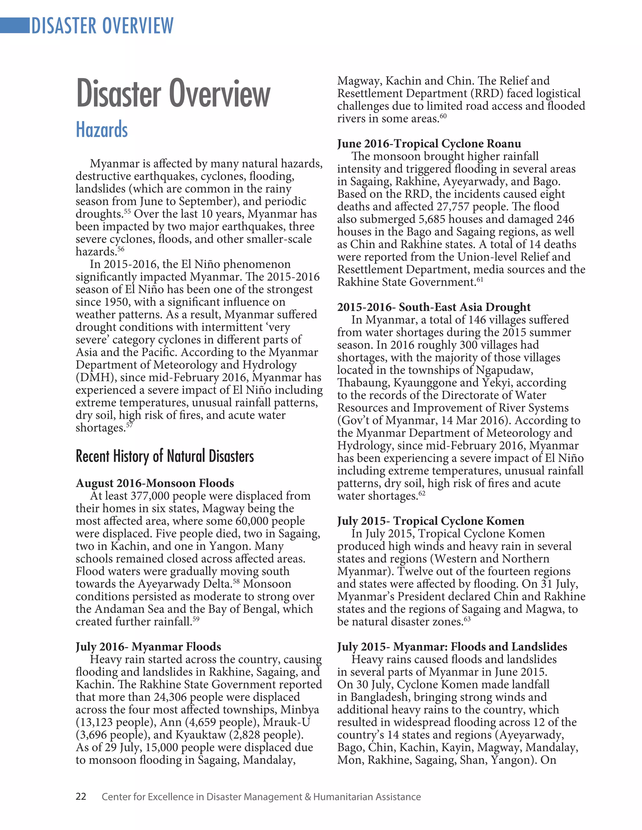 Myanmar disaster management reference handbook | PDF