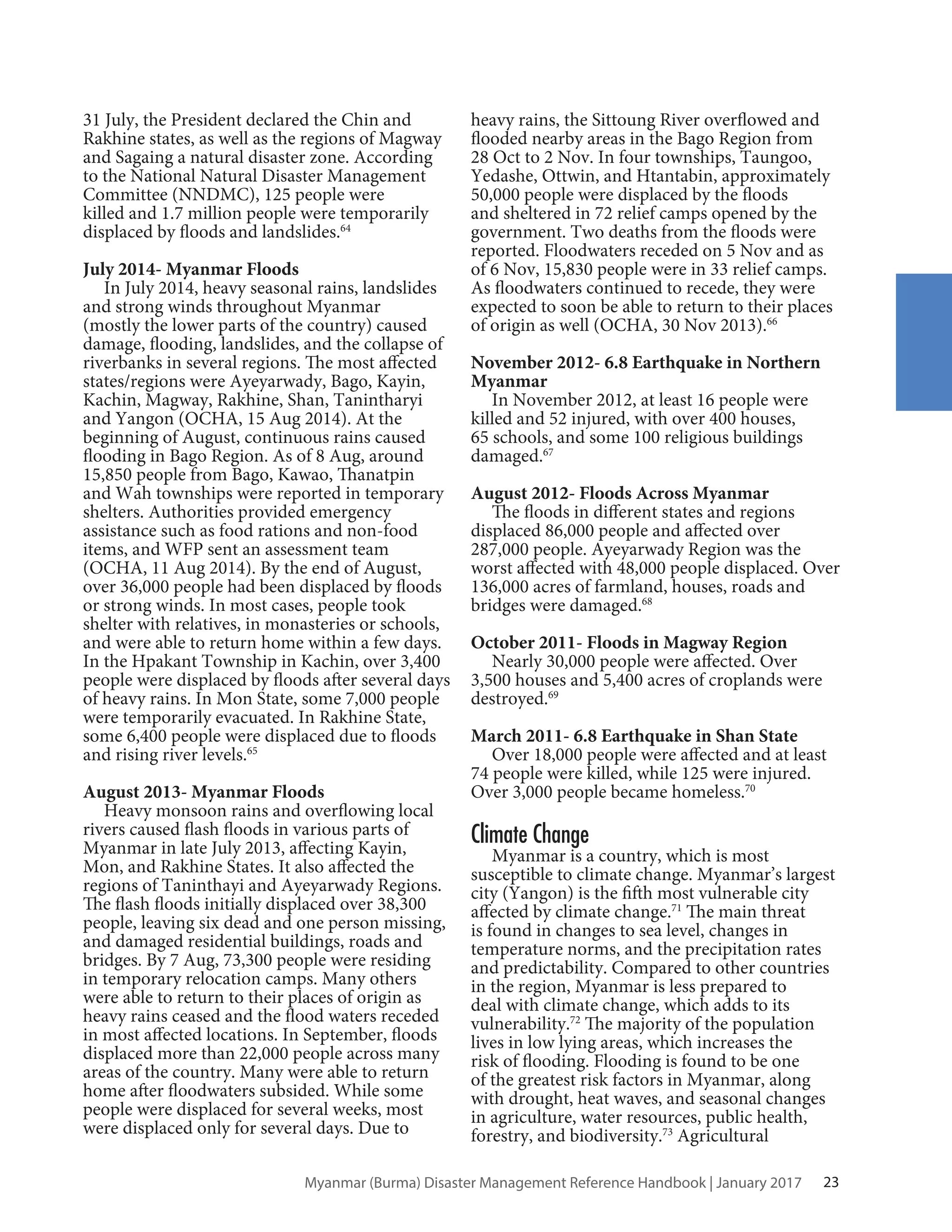 Myanmar disaster management reference handbook | PDF