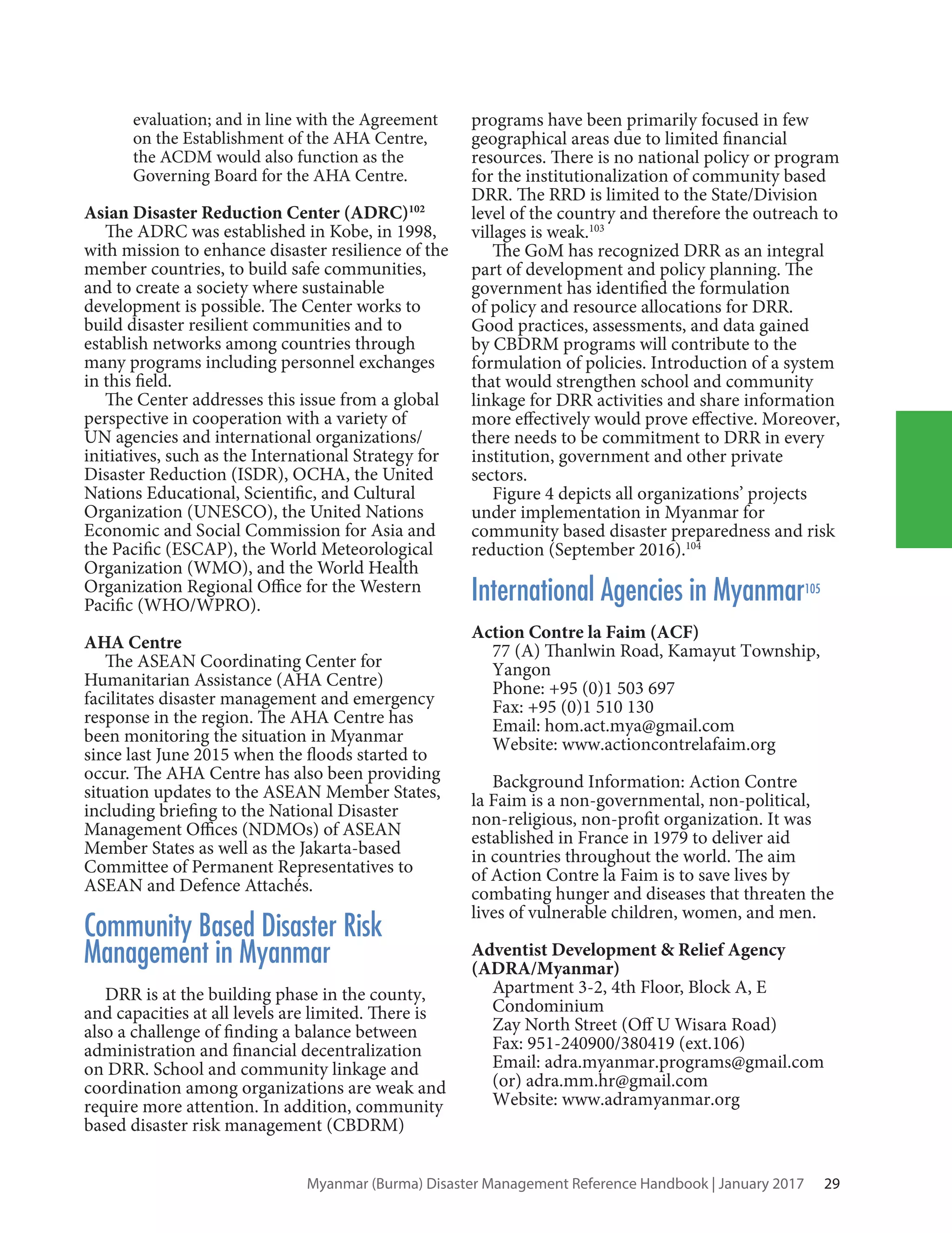 Myanmar disaster management reference handbook | PDF