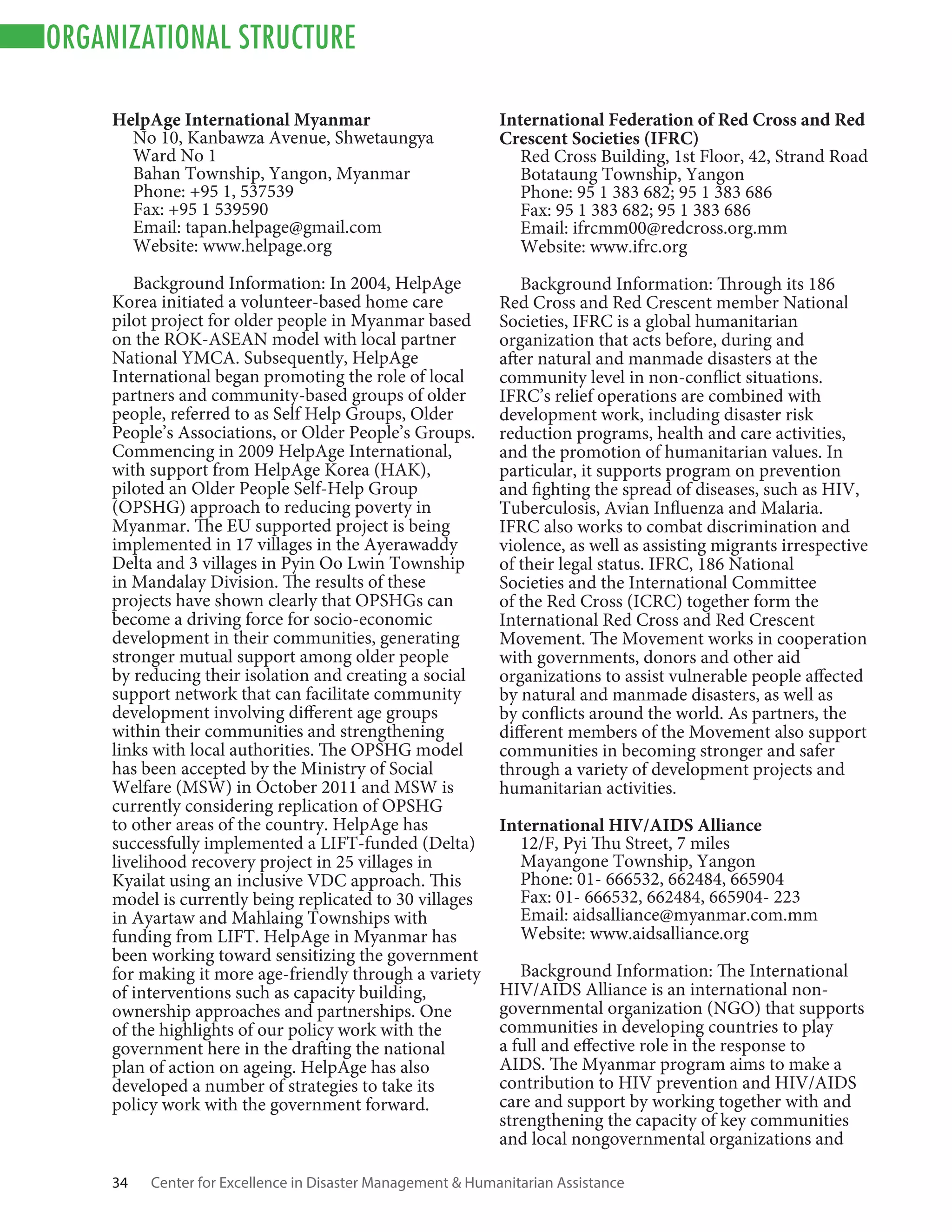 Myanmar disaster management reference handbook | PDF