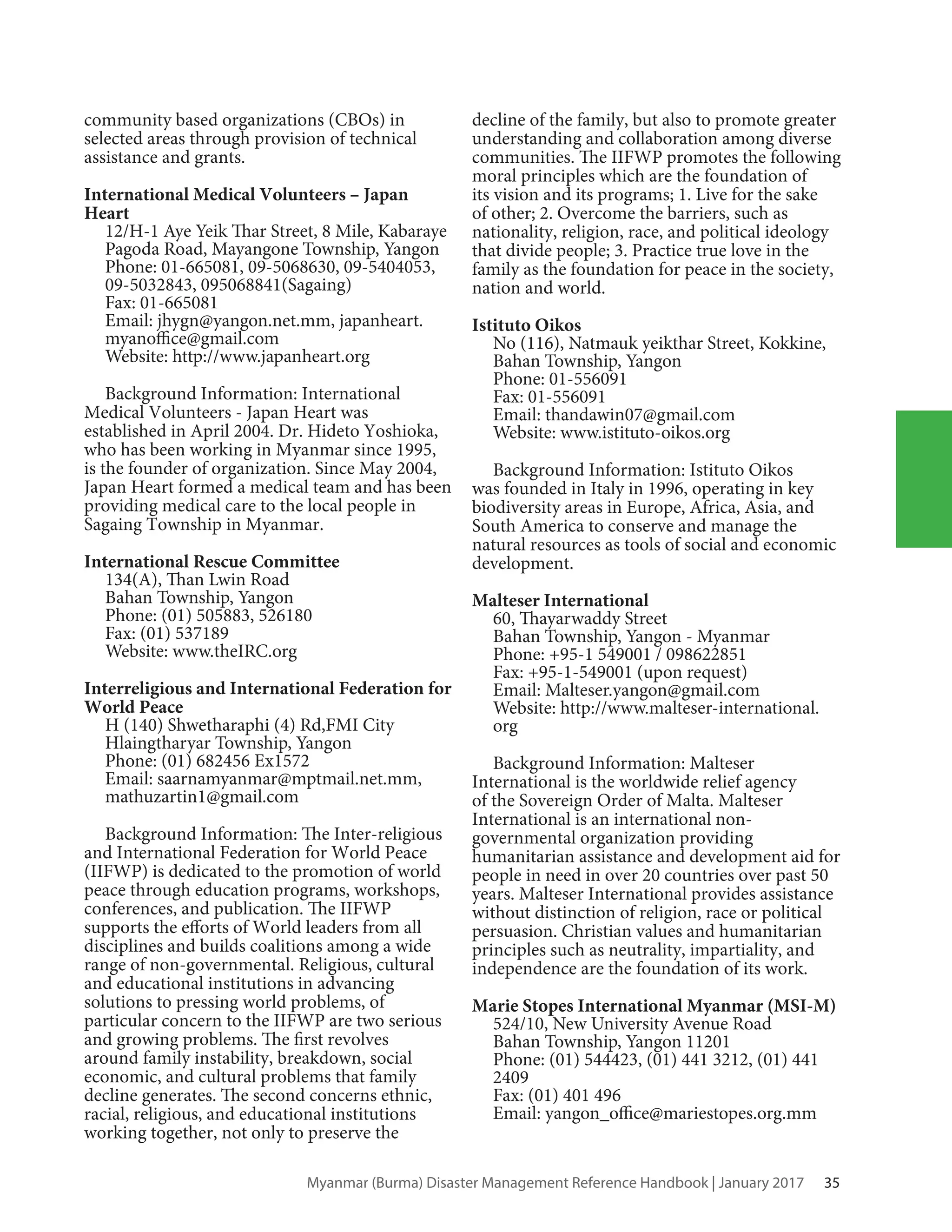 Myanmar disaster management reference handbook | PDF