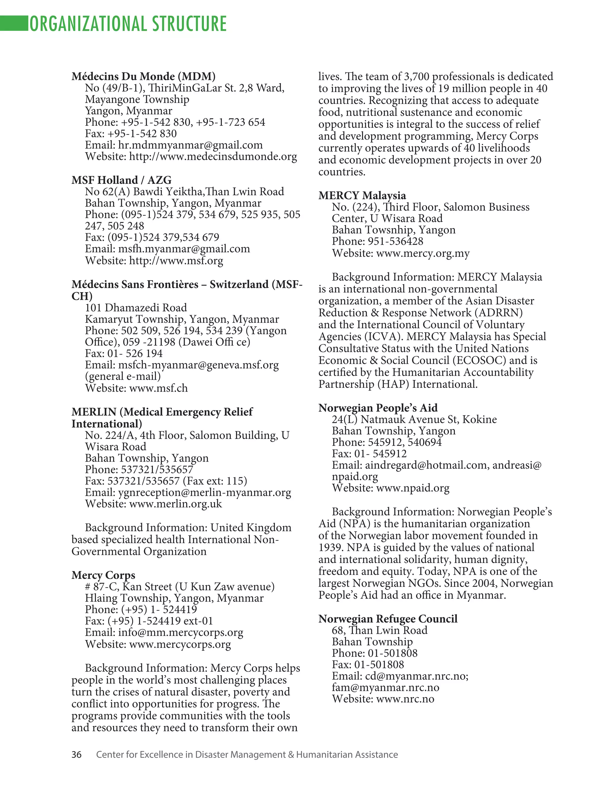 Myanmar disaster management reference handbook | PDF