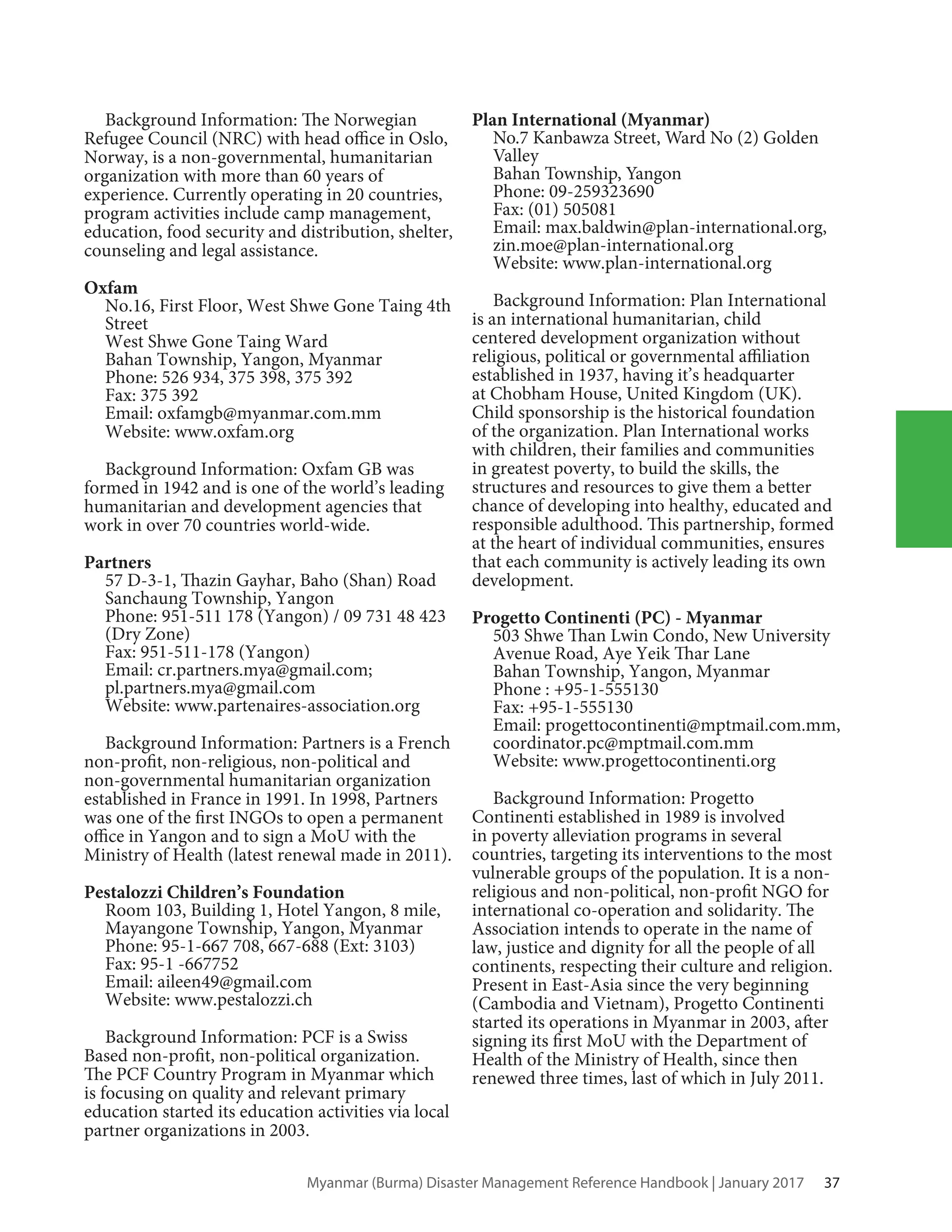 Myanmar disaster management reference handbook | PDF