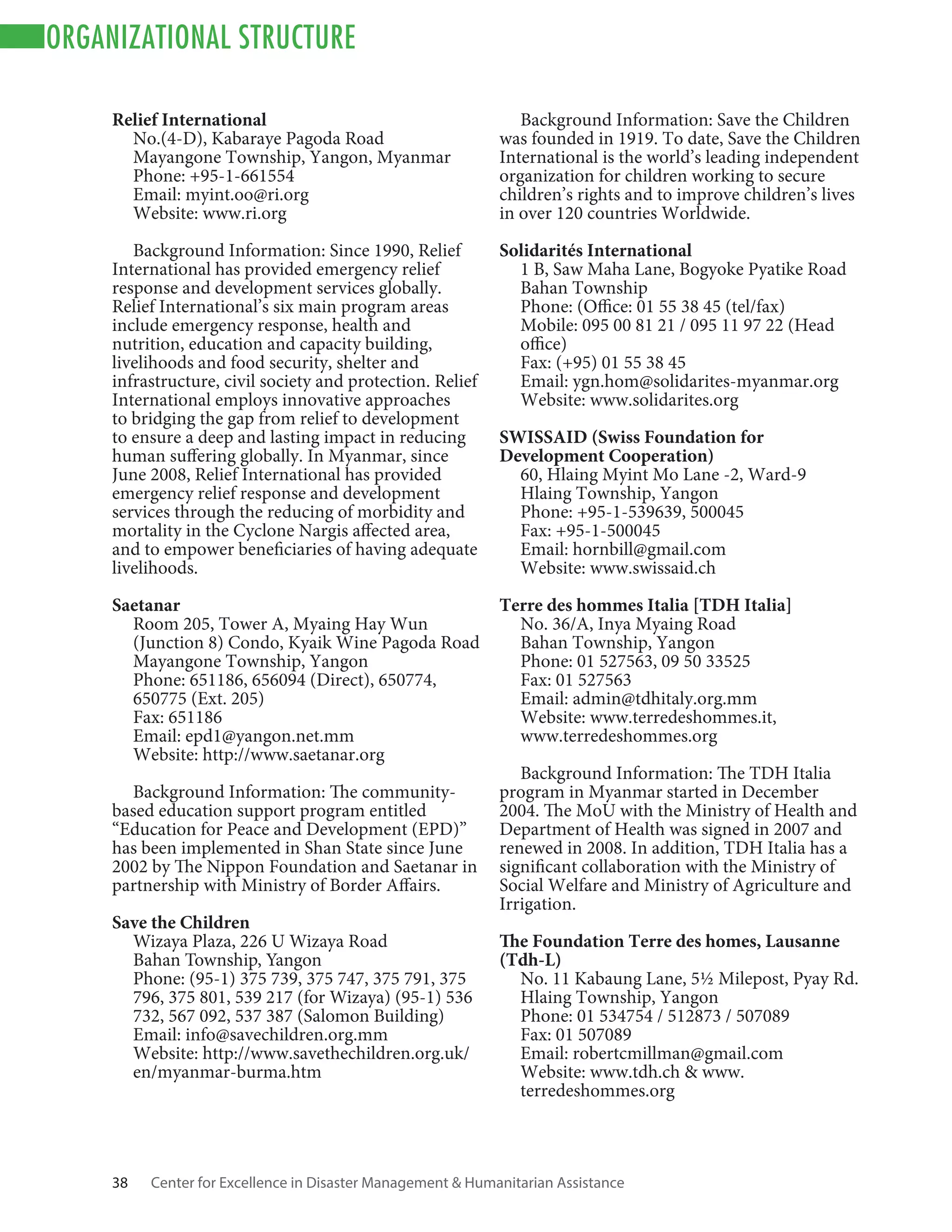 Myanmar disaster management reference handbook | PDF