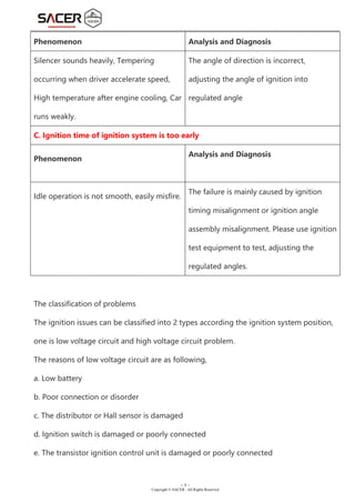 Problems and solutions for Ignition system of your Mercedes | PDF