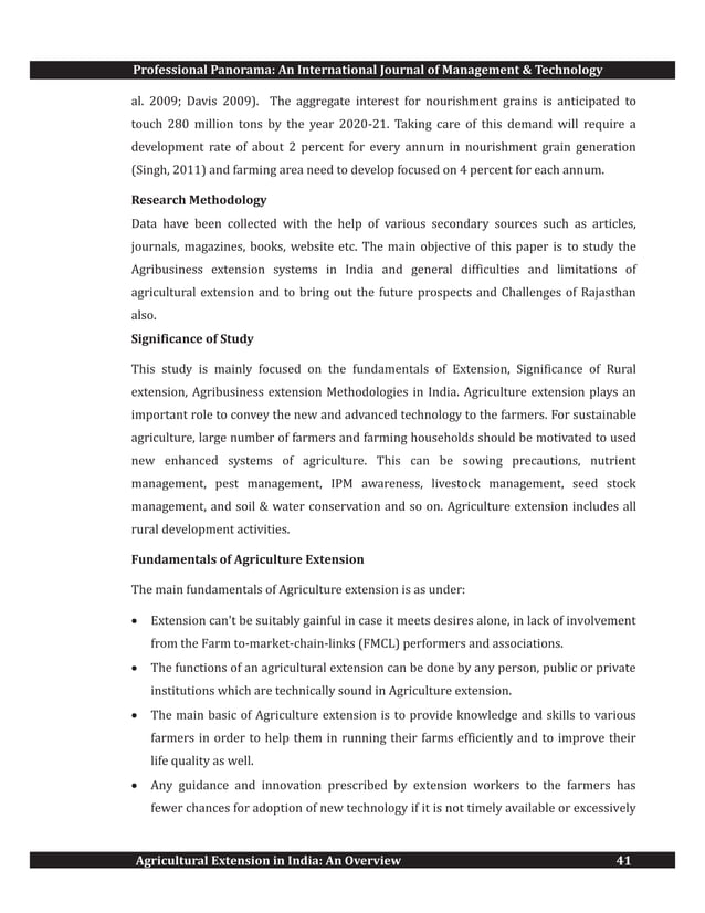 Agricultural Extension in India: An Overview | PDF