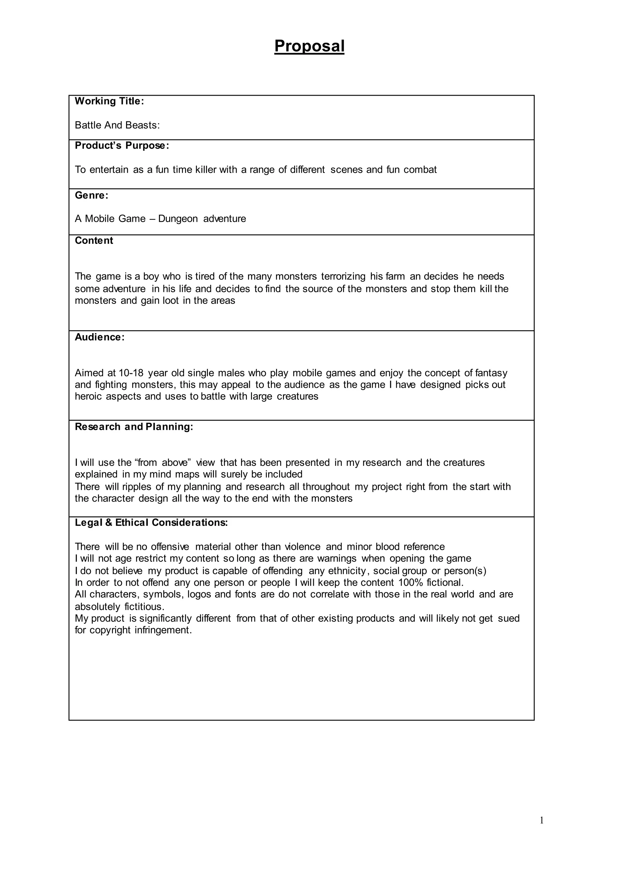 4. Interactive Proposal | DOCX | Roleplaying Games | Games and Puzzles