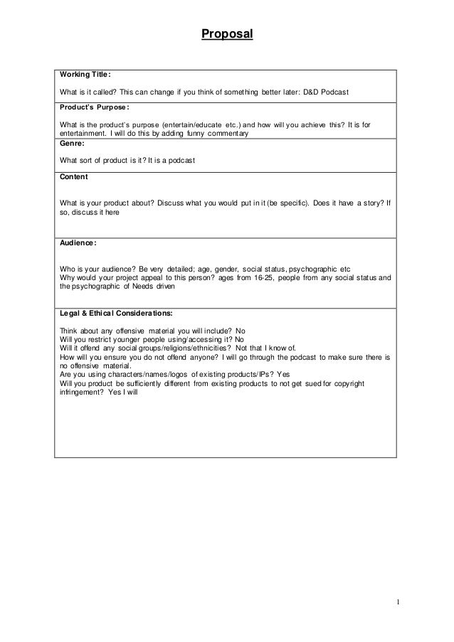 What Is Proposal Title What Is Proposal Title