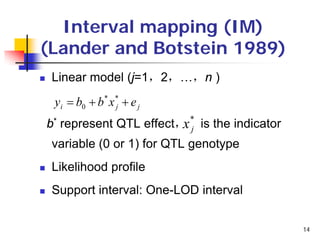 Jiankang Wang. Principle of QTL mapping and inclusive composite interval mapping (ICIM) | PDF