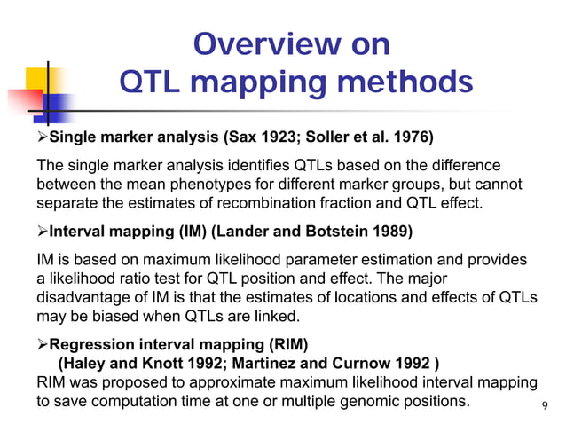 Jiankang Wang. Principle of QTL mapping and inclusive composite interval mapping (ICIM) | PDF ...