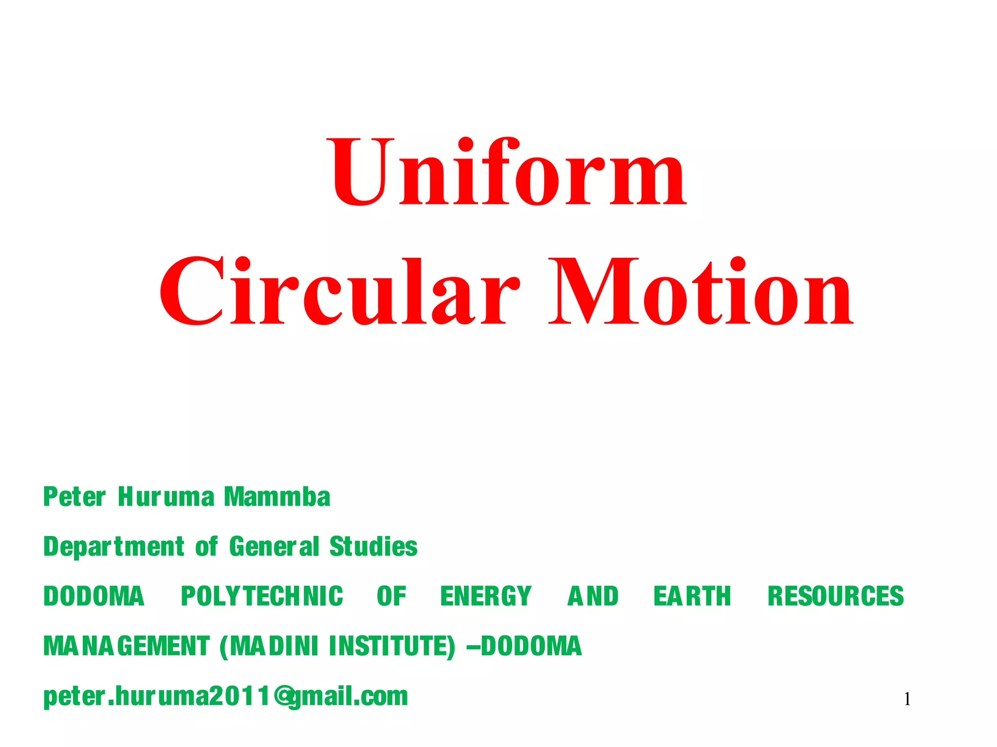 Uniform Circular Motion | PPT