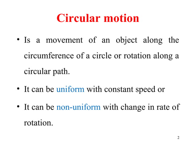 Uniform Circular Motion | PPT