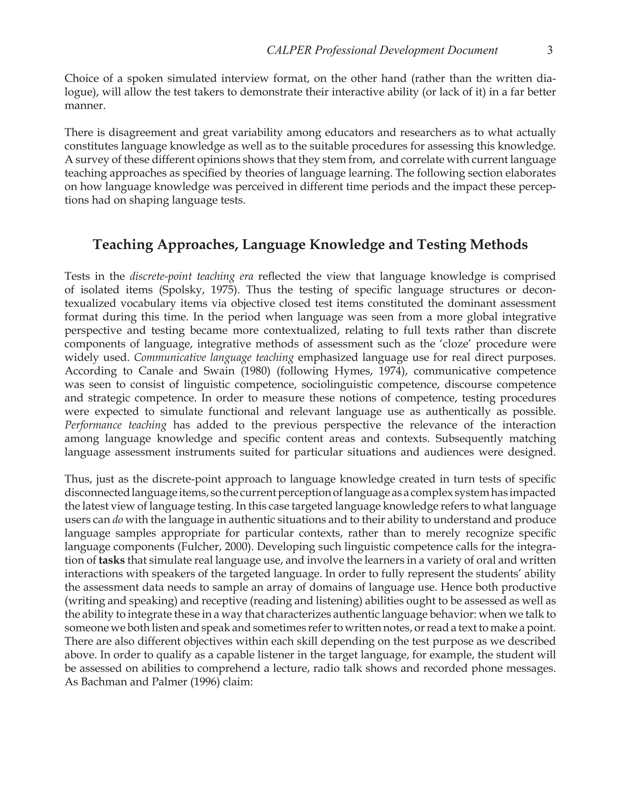 The Language Assessment Process | PDF
